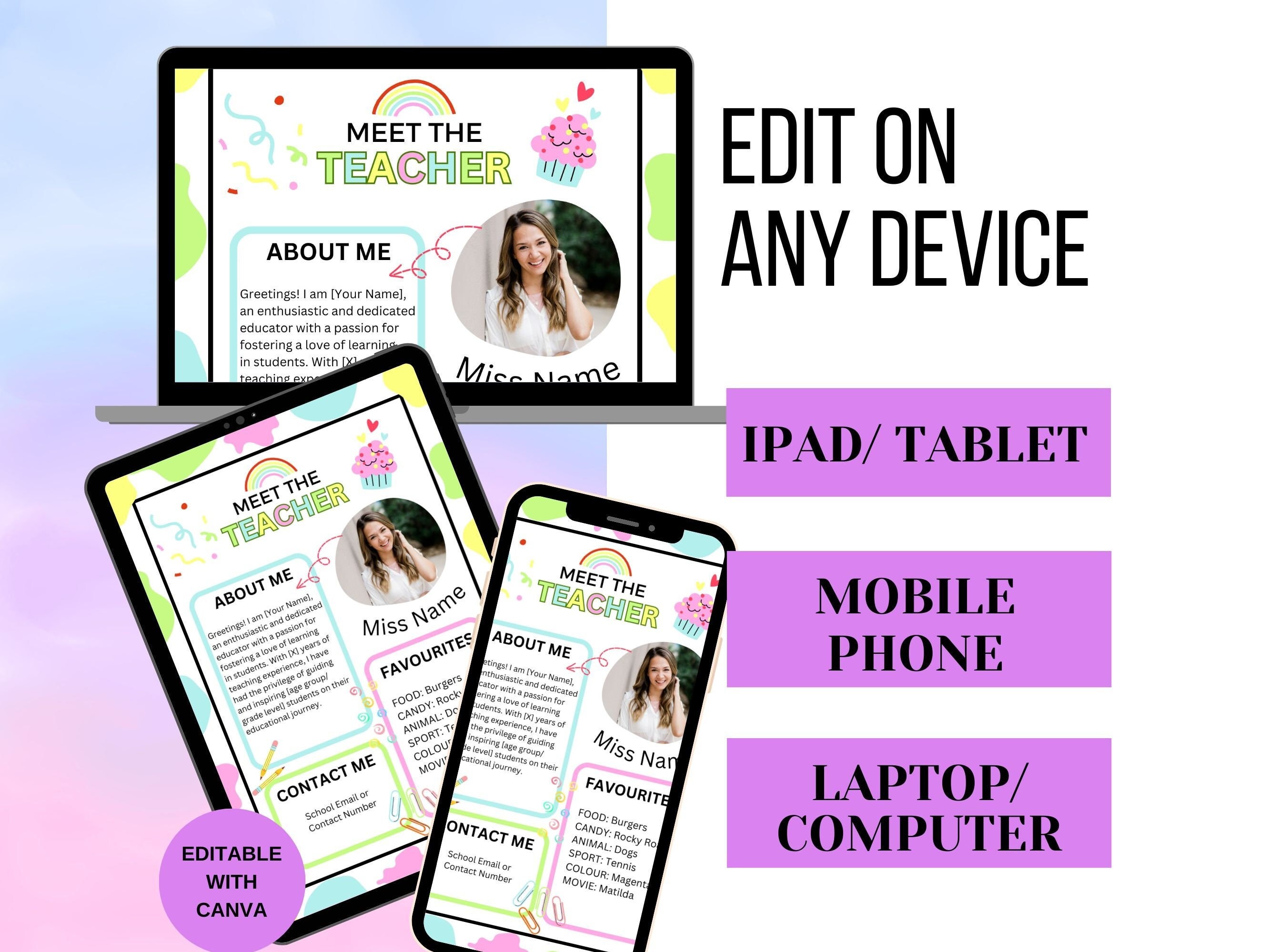 Meet the Teacher Template Editable Meet the Teacher Teacher - Etsy