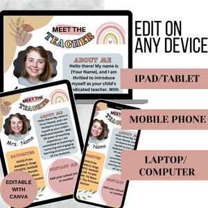 Meet the Teacher, Boho Meet the Teacher, Editable Meet the Teacher ...