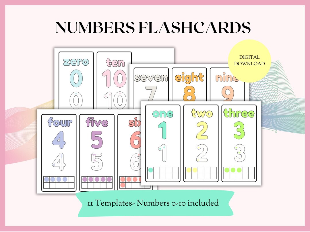 Numbers Flashcards for Kids, Math Flash Cards & Counting Cards ...
