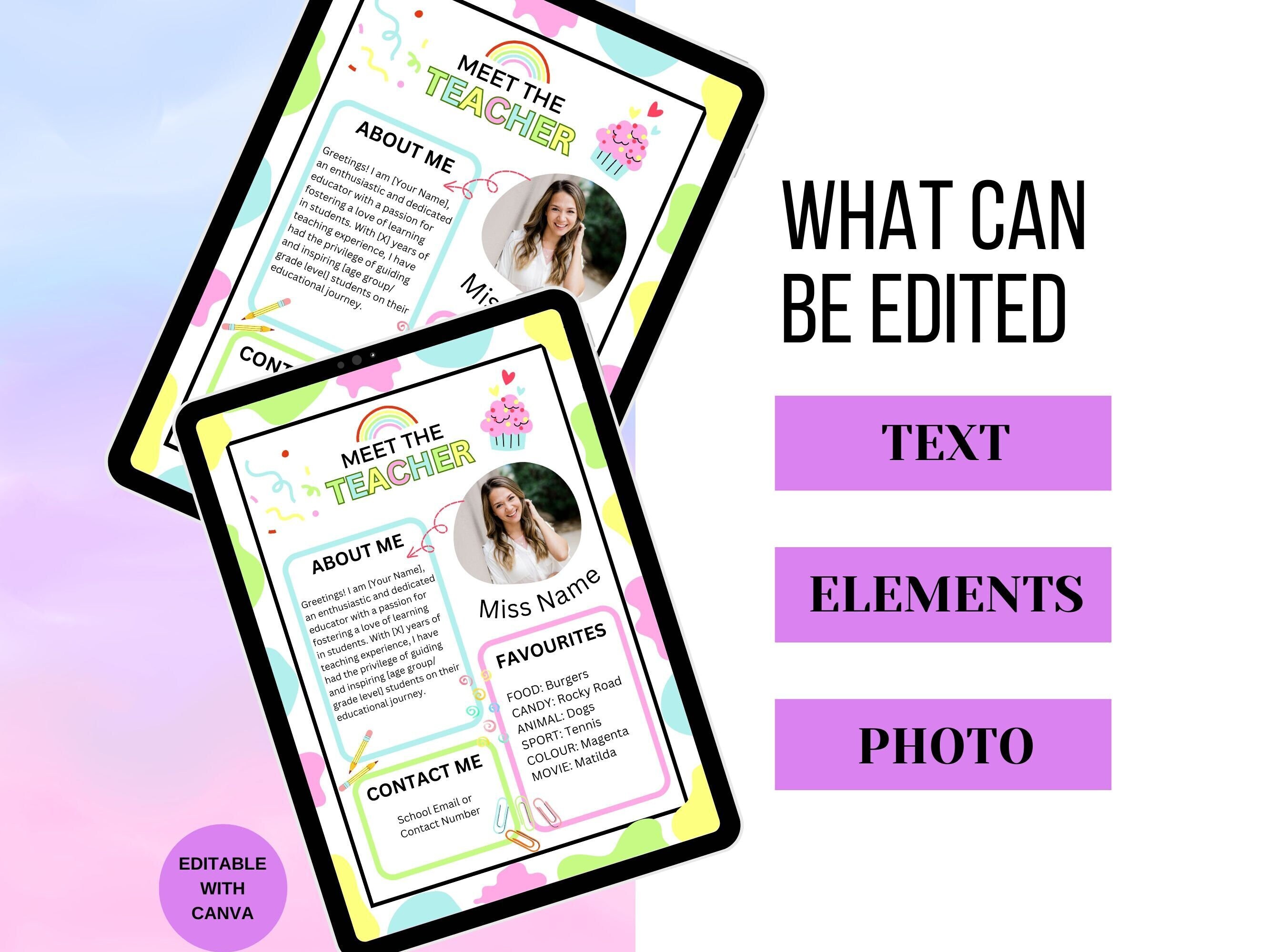Meet the Teacher Template Editable Meet the Teacher Teacher - Etsy