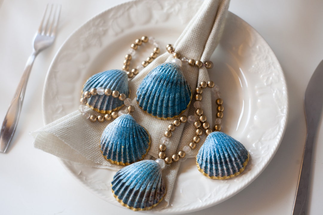 Set of 6 Handcrafted Natural Sea-inspired Napkin Shell Rings With ...