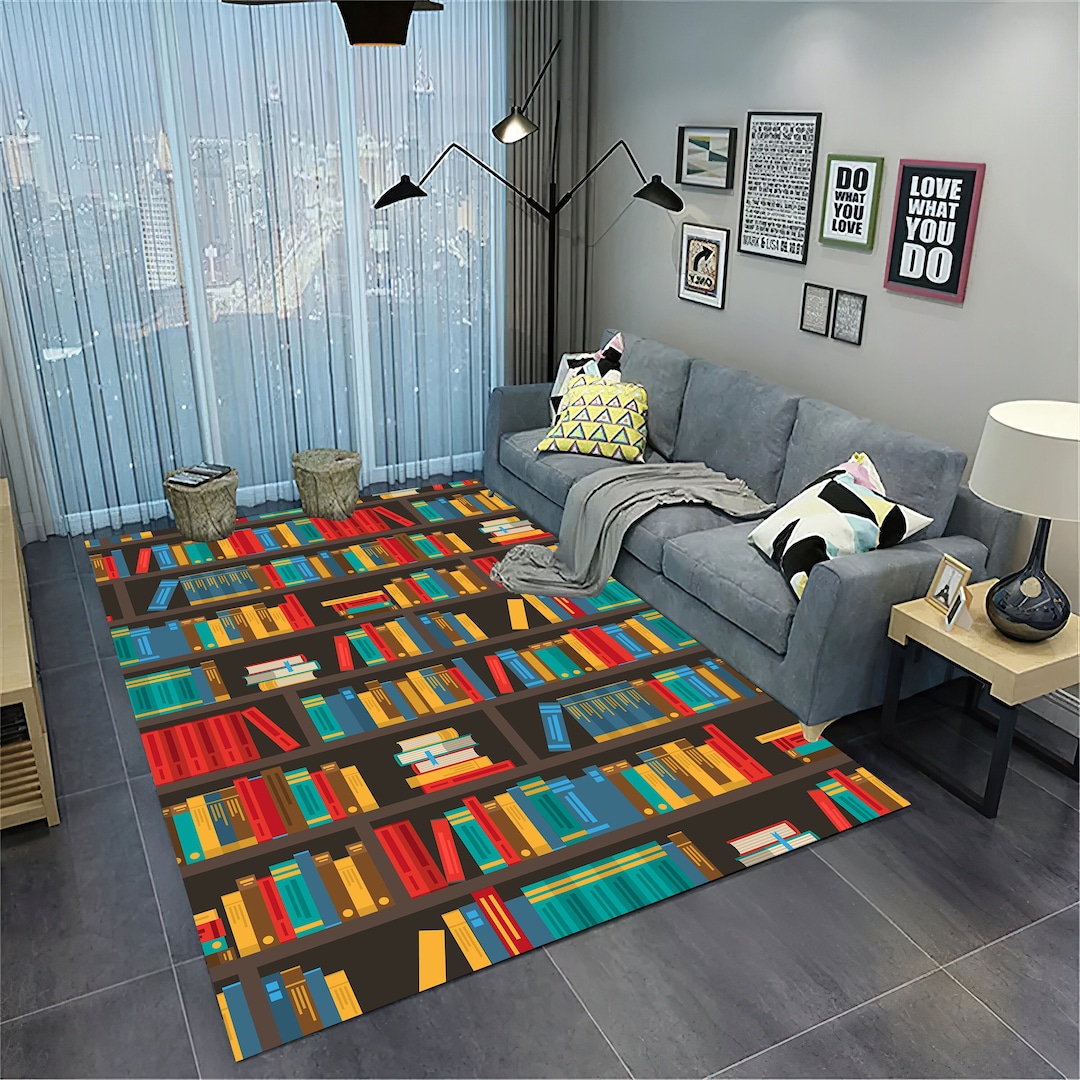 Art Books Rug, Library Rug, Office Rug, Library Decor, Historical Decor ...