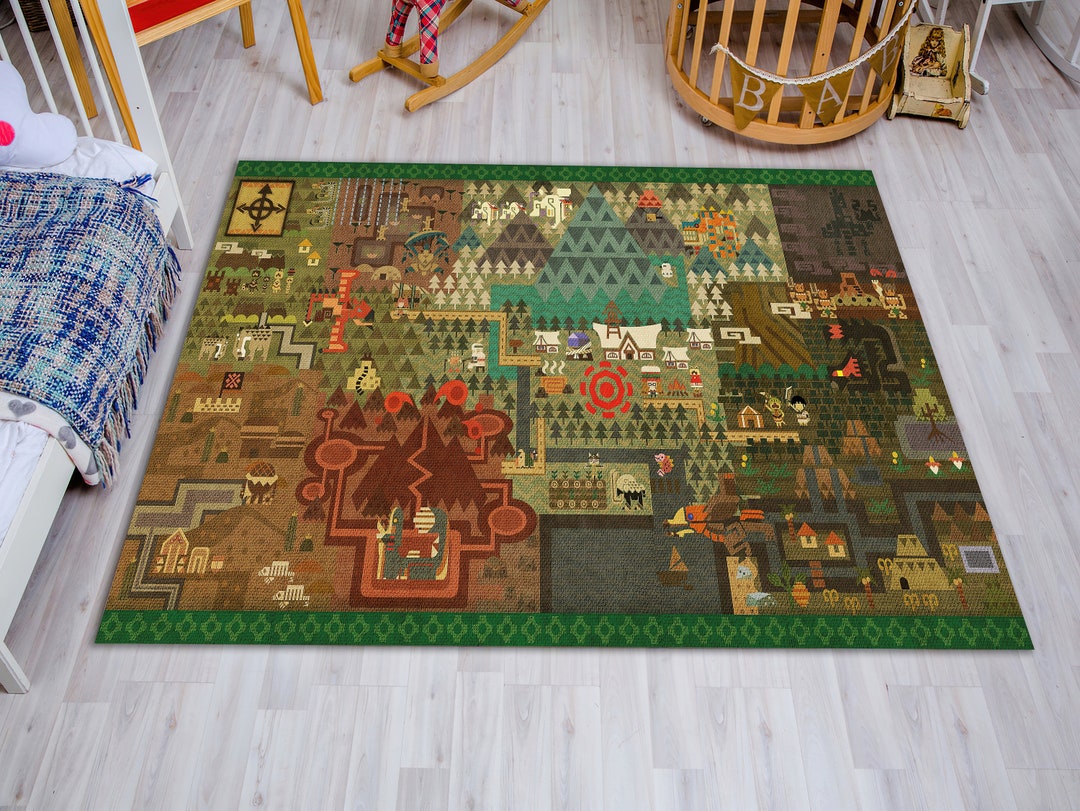 Monster Rug, Hunter Rug, Anime Carpet, Game Rug, Game Room Rug, Monster ...