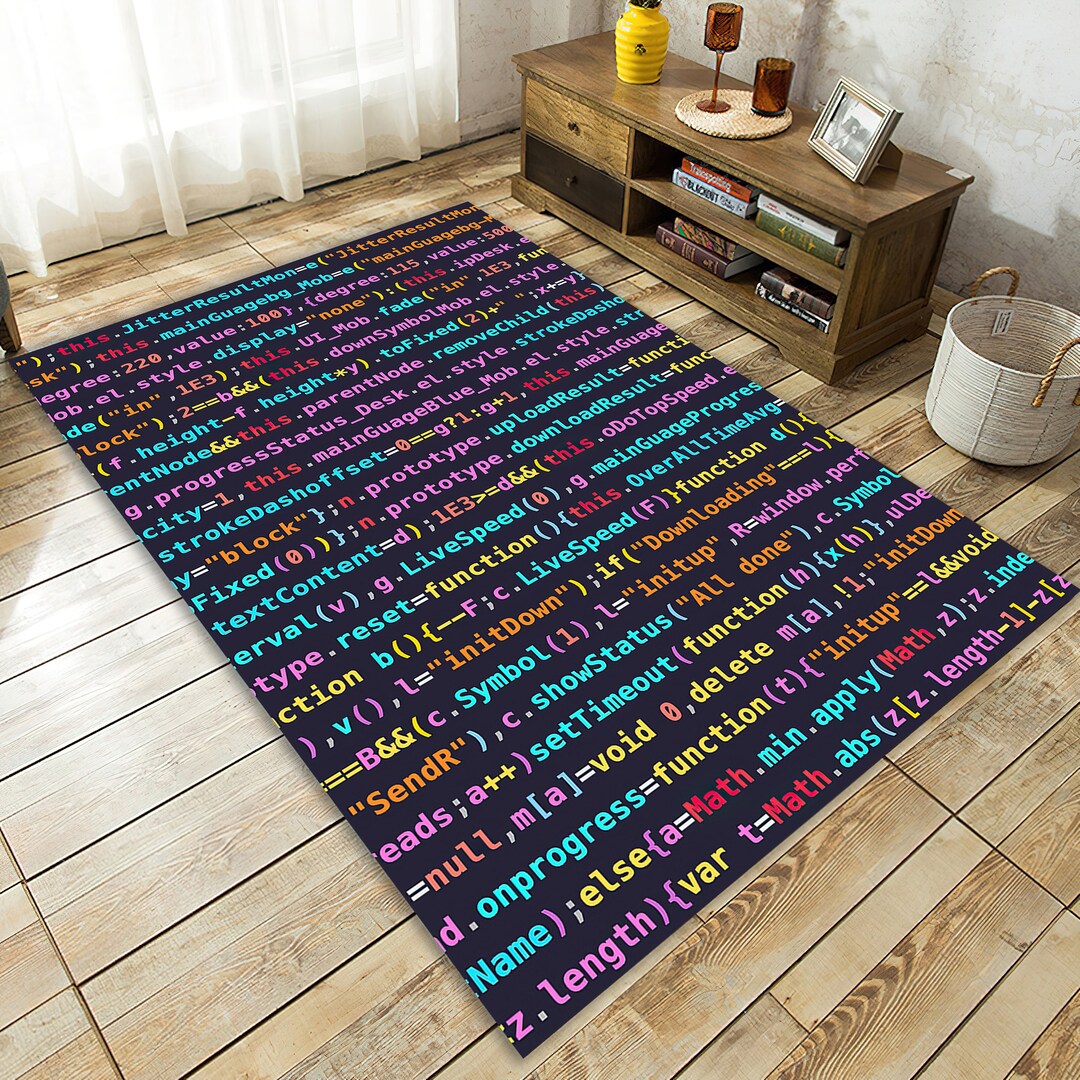 Machine Language Rug, Coding Rug, Computer Rug, Numeric Rug, Digital ...