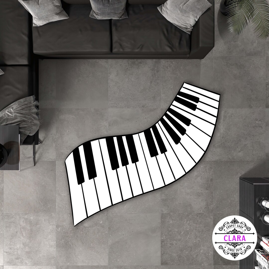 Musical Design Piano Keys Rug, Music Rug, Musical Instrument Rug ...