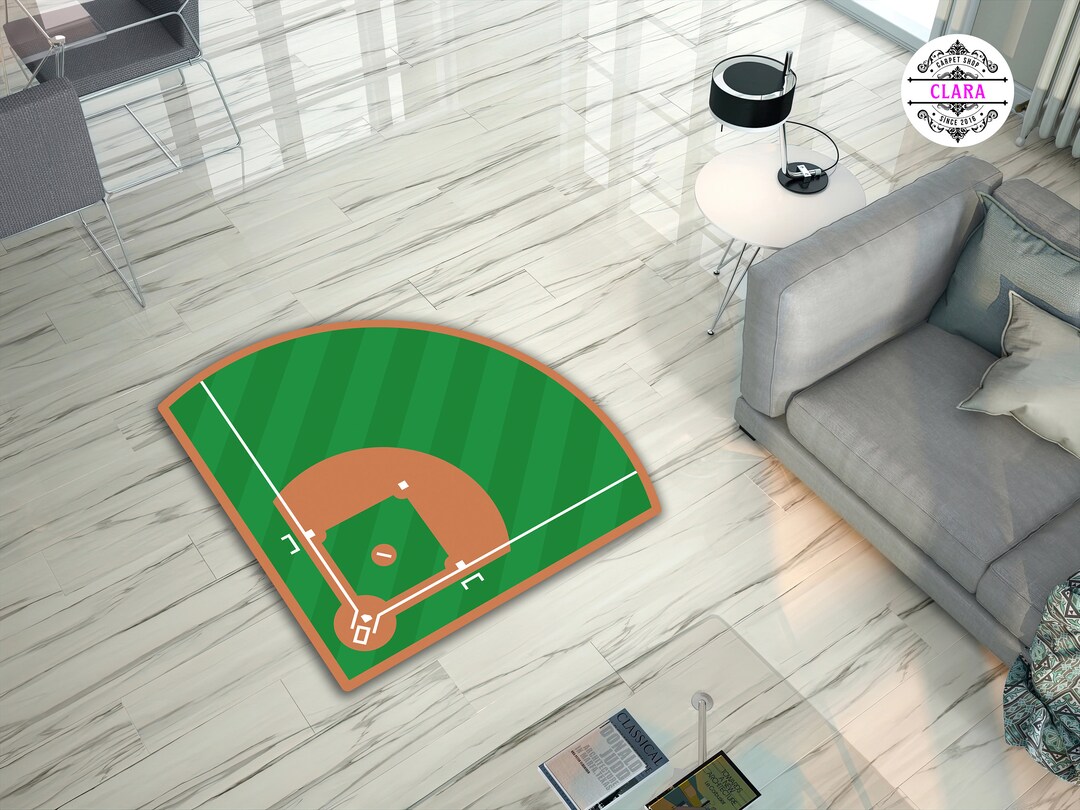 Baseball Field Carpet, Baseball Rug, Sports Rug, Baseball Player Gift ...