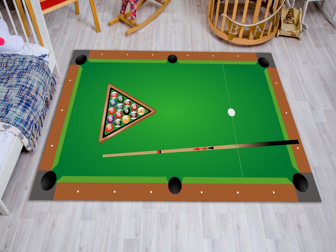8 Ball Bedroom Aesthetics Billard Field Rug, Billiard Table Mat ...