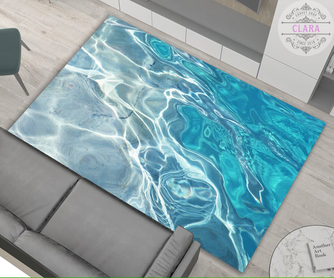 Aesthetic Ocean Rugs Farmhouse Rugs Blue Ocean Wave Rugs - Etsy