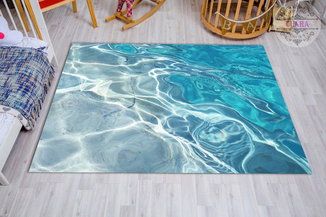 Aesthetic Ocean Rugs, Farmhouse Rugs, Blue Ocean Wave Rugs, Landscape ...