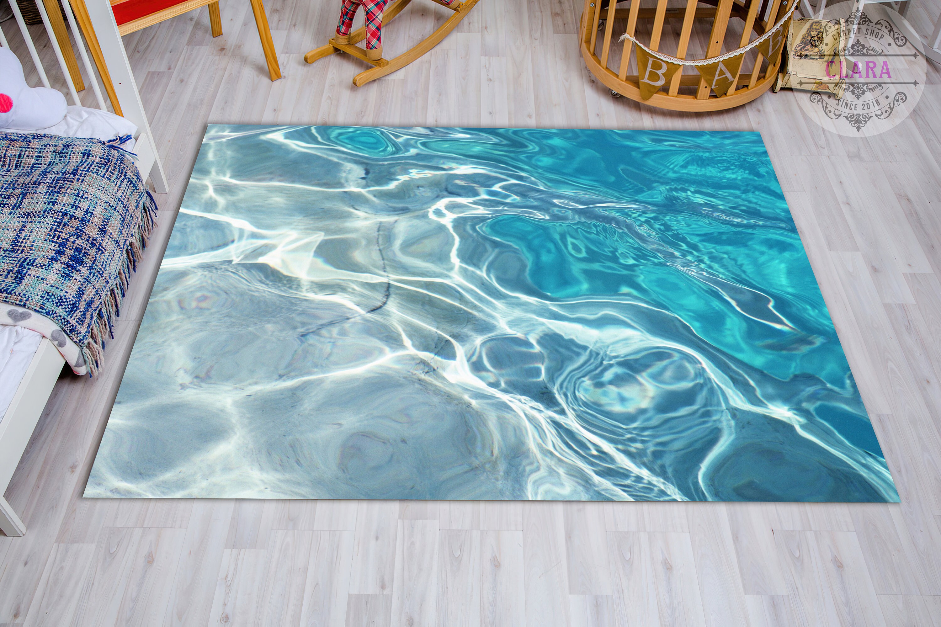 Aesthetic Ocean Rugs, Farmhouse Rugs, Blue Ocean Wave Rugs, Landscape ...
