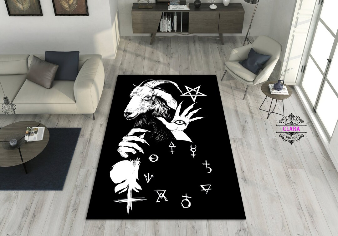Horror Devil Rug, Devil Board Rug, Satanic Pentagram Carpet, Satanic ...