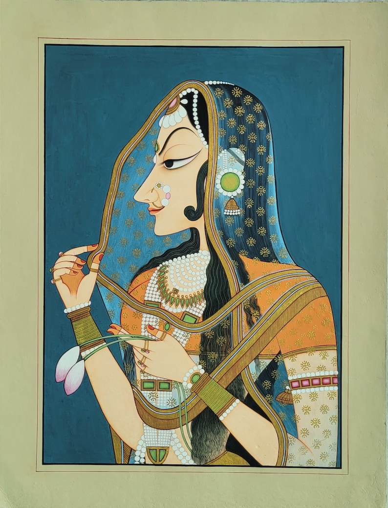 Bani Thani Indian Miniature Painting for Office or Home Decor - Etsy
