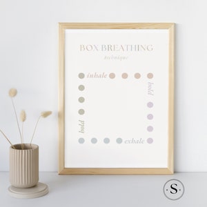 Box Breathing Grounding Technique Poster Colour | Negative Thought ...
