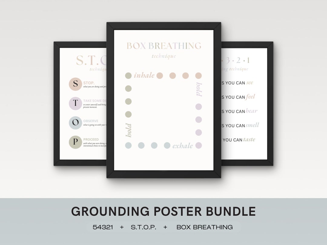 Grounding Technique Poster Bundle | Mindfulness & Coping Skills ...