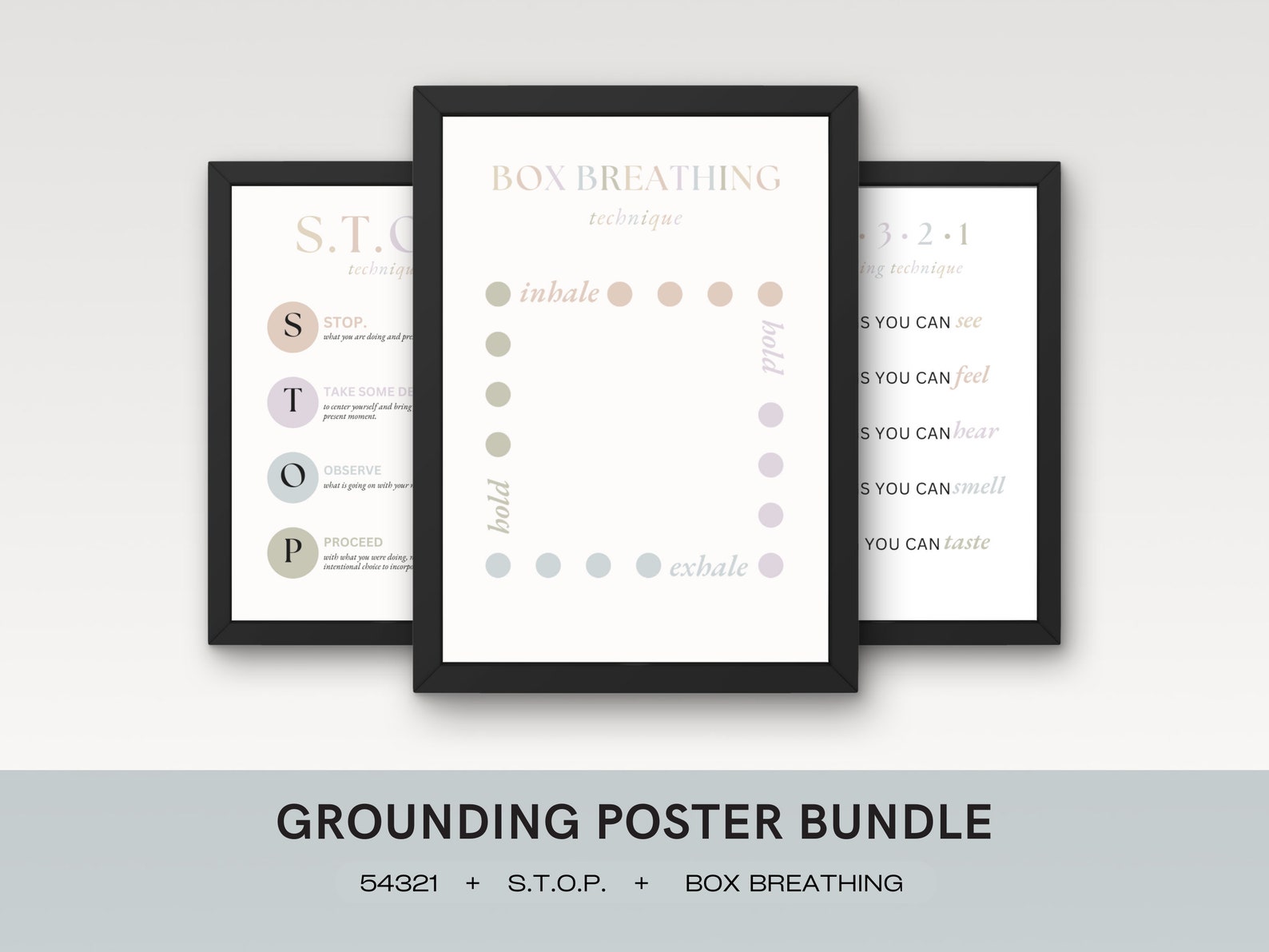 Grounding Technique Poster Bundle | Mindfulness & Coping Skills ...