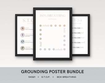 Grounding Technique Poster Bundle | Mindfulness & Coping Skills ...