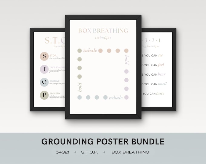 54321 Grounding Technique Poster Colour Anxiety Tools Coping Strategies ...