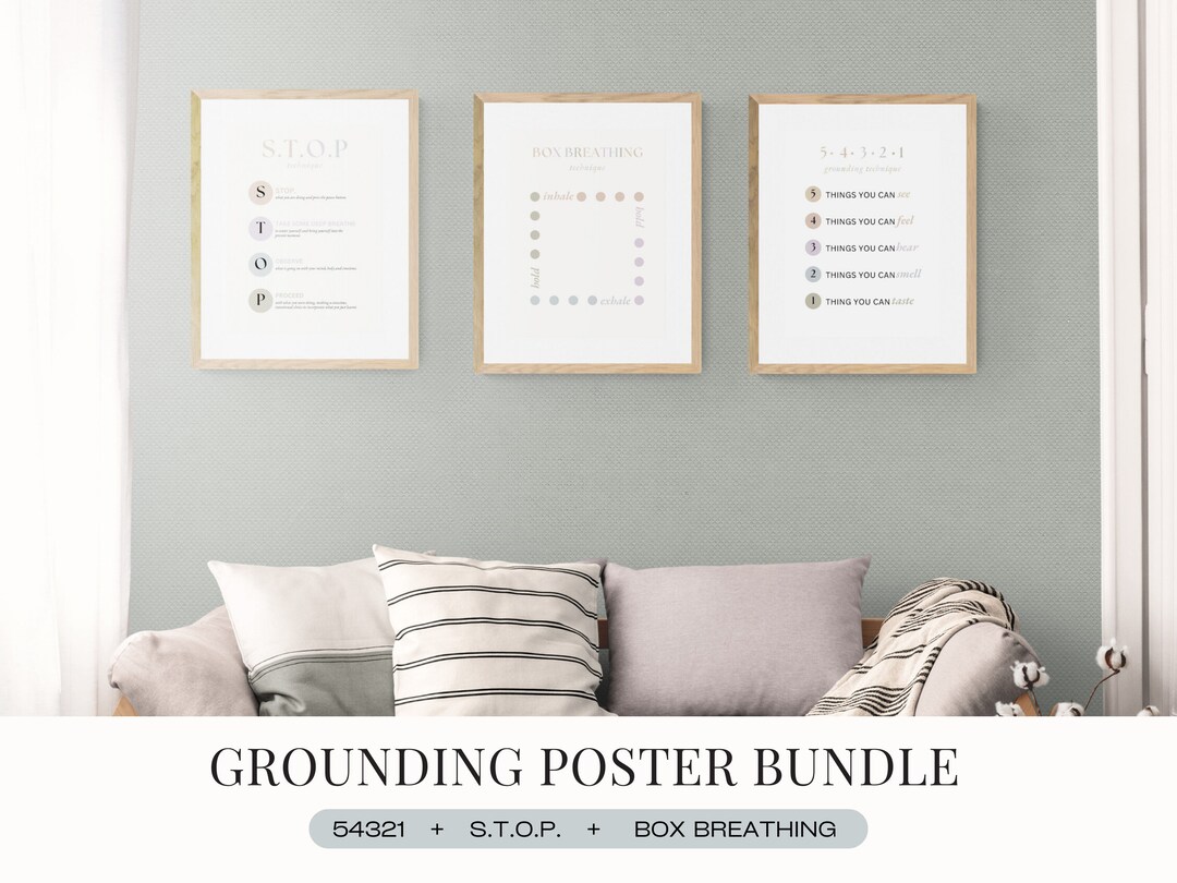 Grounding Technique Poster Bundle | Mindfulness & Coping Skills ...