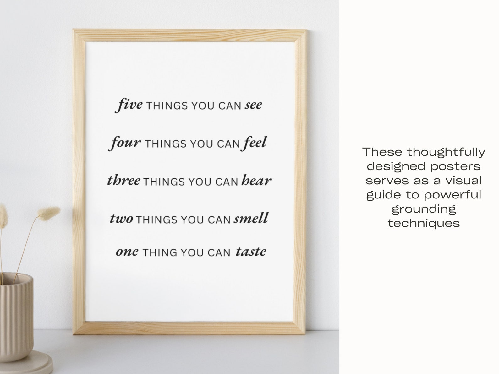 Grounding Technique Poster Bundle: Mindfulness Wall Art (digital ...