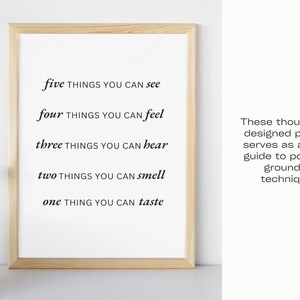 Grounding Technique Poster Bundle: Mindfulness Wall Art (digital ...