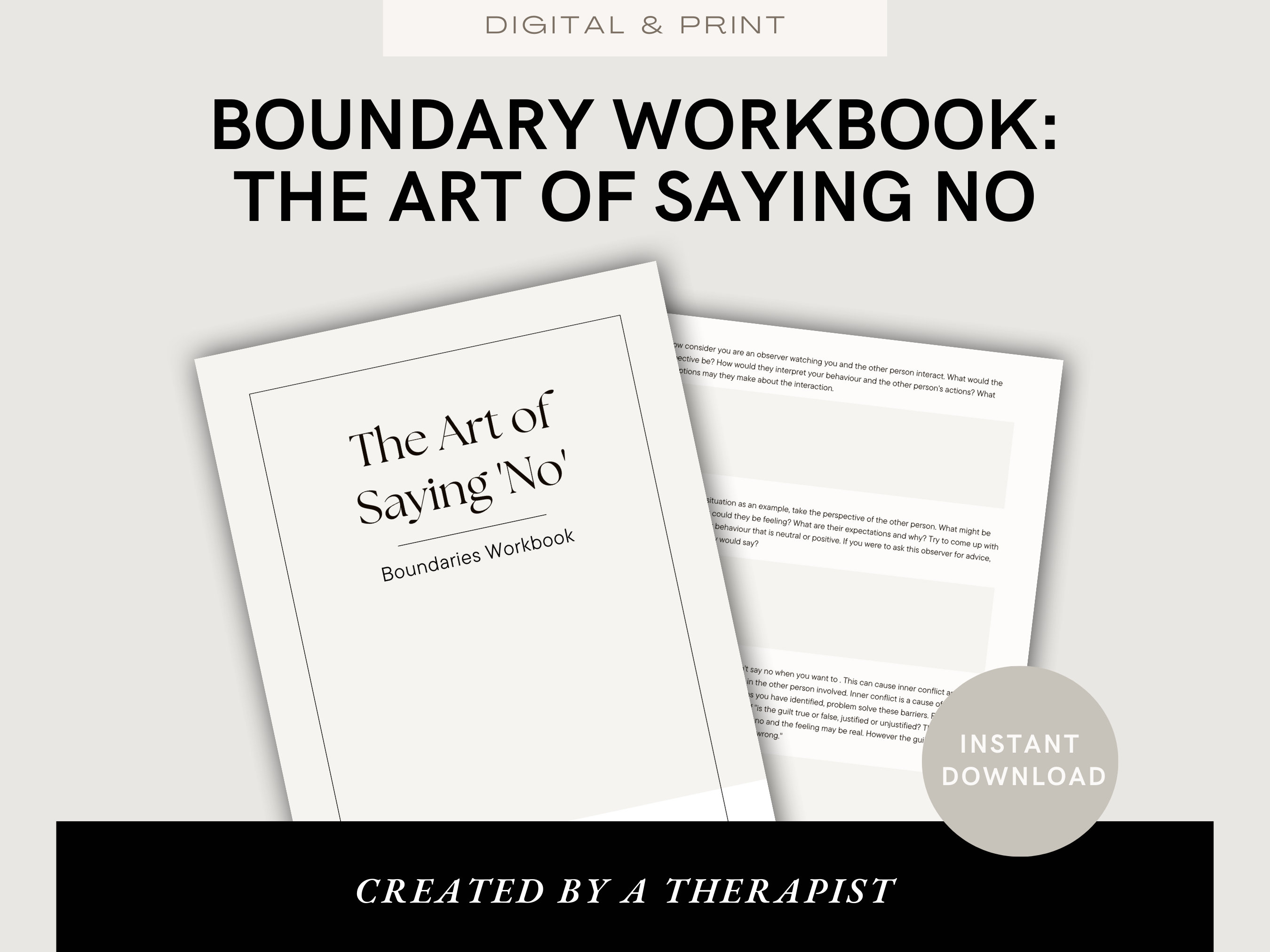 The Art of Saying No Boundaries Worksheet Wellbeing - Etsy