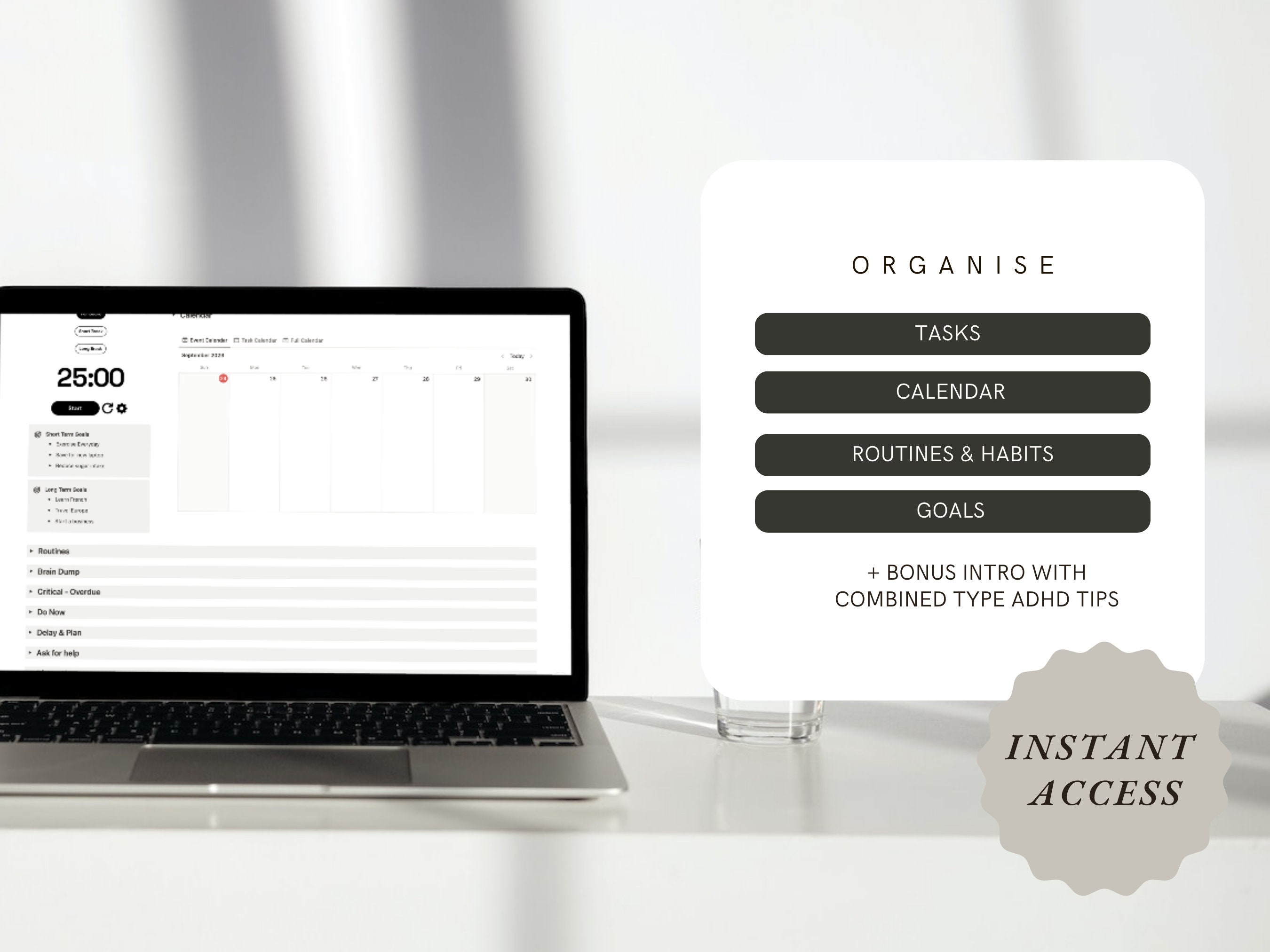 Notion ADHD Planner | Executive Function Organizer for Adults ...