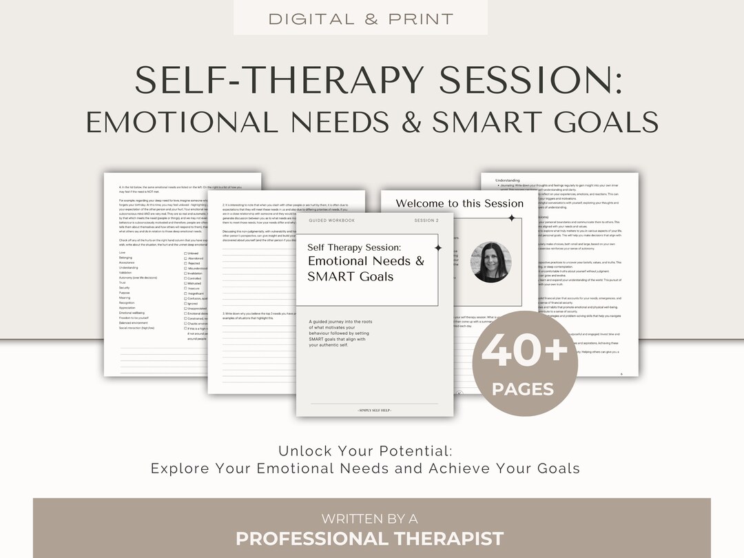Emotional Needs and SMART Goals Self Therapy Journal | Self-guided ...