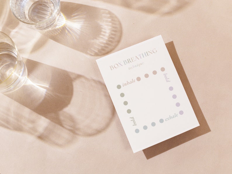 Box Breathing Grounding Technique Poster Colour Negative Thought ...