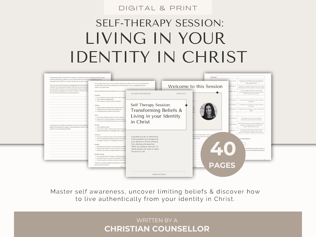 Christian Self Therapy Journal: Identity in Christ Workbook (digital ...