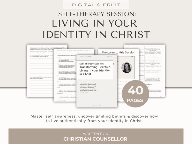 Christian Self Therapy Journal: Identity in Christ Workbook (digital ...