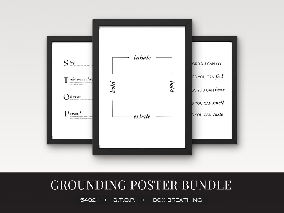 Grounding Technique Poster Bundle | Mindfulness & Coping Skills ...