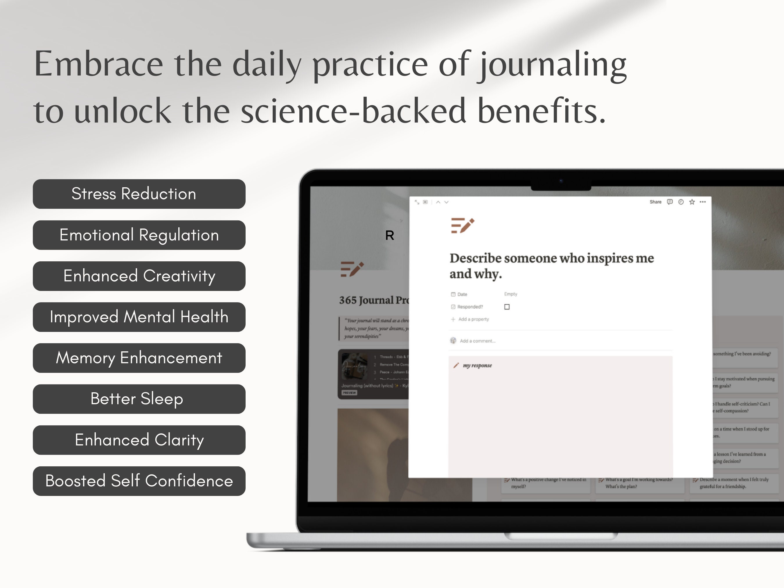 Notion 365 Day Self Reflective Journal Prompts Notion Templates ...