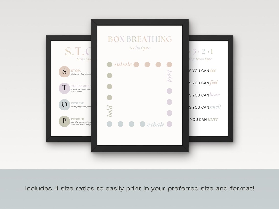 Grounding Technique Poster Bundle | Mindfulness & Coping Skills ...