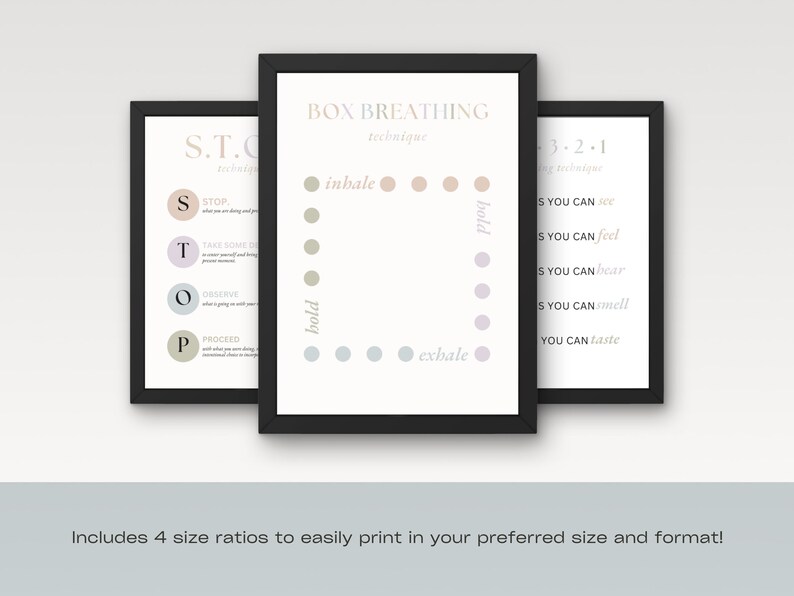 Grounding Technique Poster Bundle | Mindfulness & Coping Skills ...