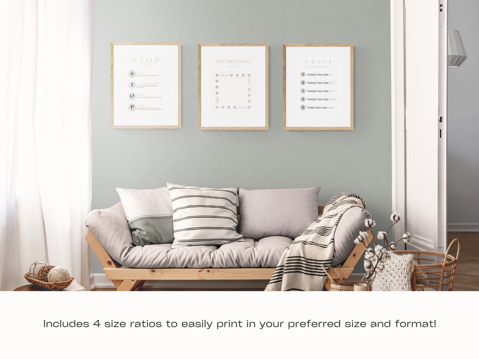 Grounding Technique Poster Bundle: Mindfulness Classroom Decor (digital ...