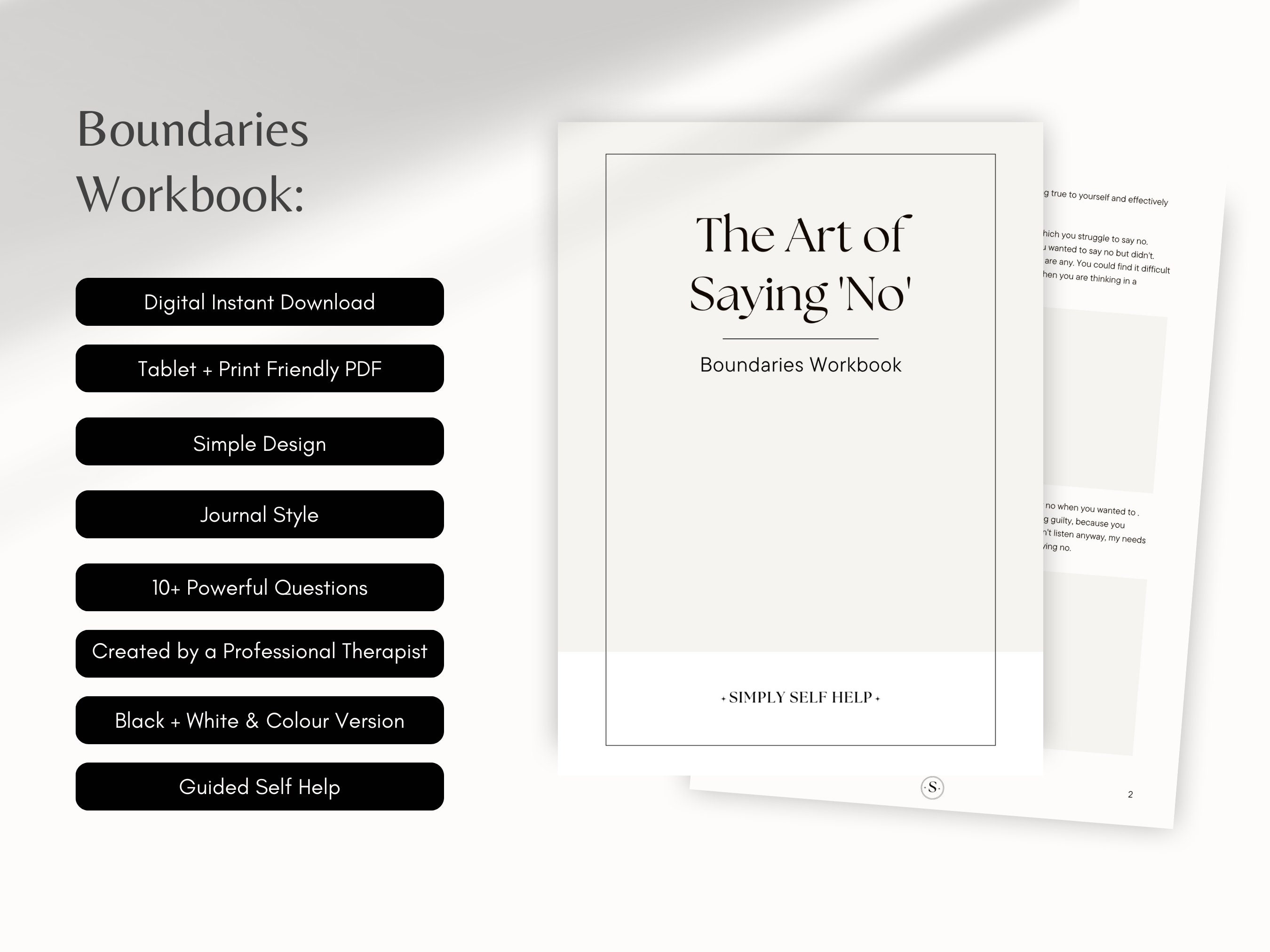 The Art of Saying No Boundaries Worksheet Wellbeing - Etsy
