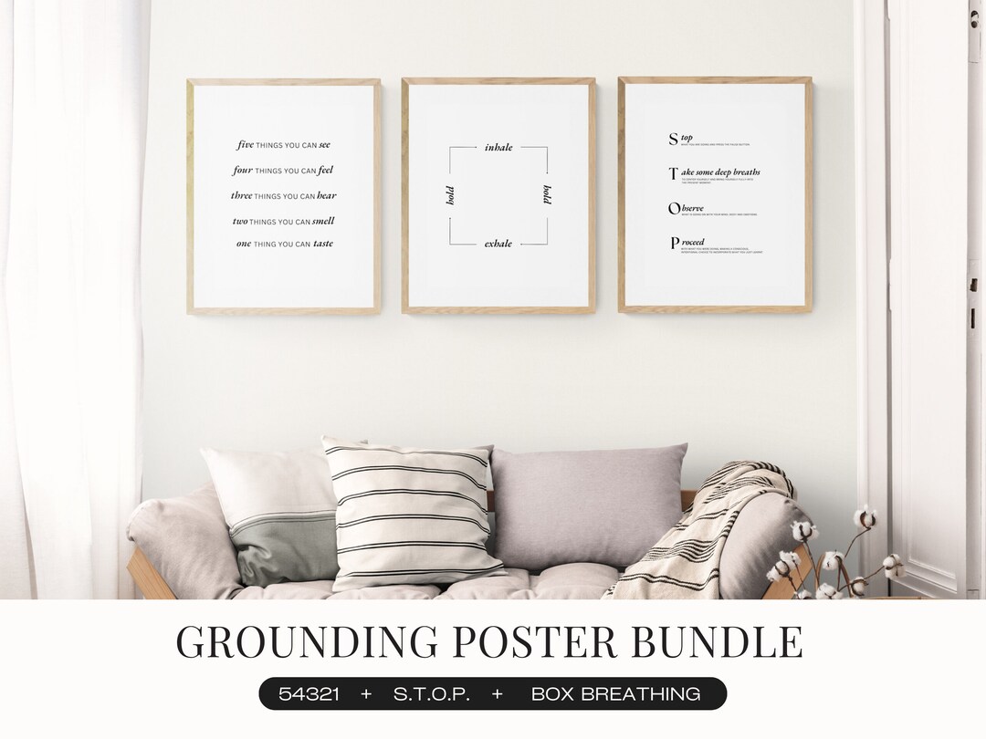 Grounding Technique Poster Bundle | Mindfulness & Coping Skills ...