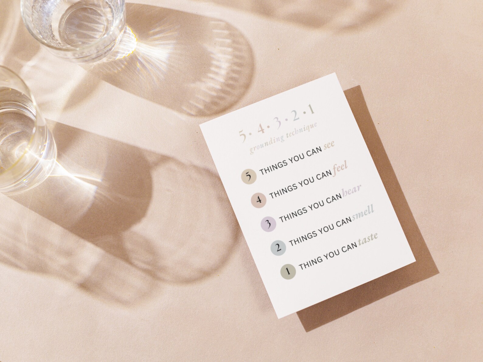 54321 Grounding Technique Poster Colour Anxiety Tools Coping Strategies ...