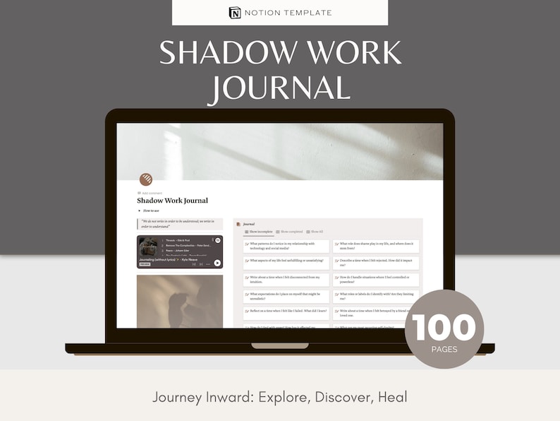 Shadow Work Journal Notion Template: Self-reflection Prompts (digital Workbook) - Etsy