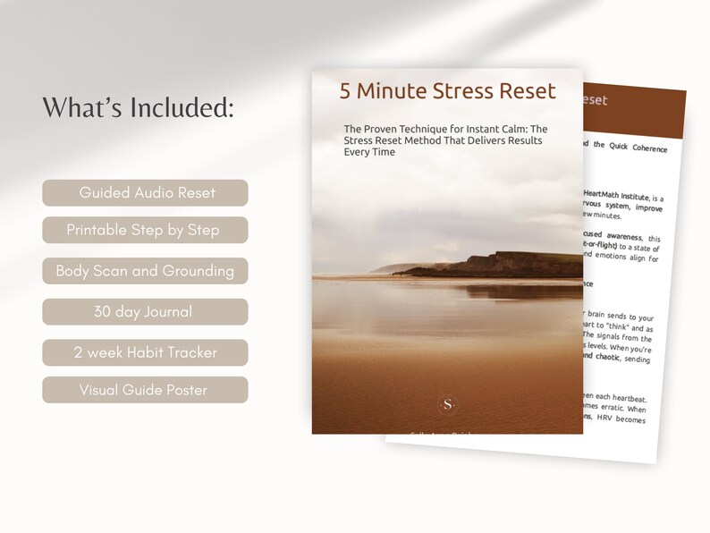 Calm Down Fast Toolkit | 5 Minute Anxiety Reset Printable + Audio ...