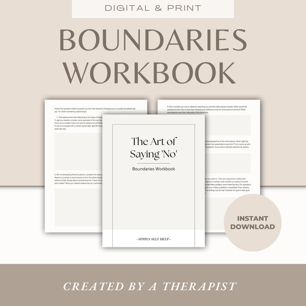 Boundaries Saying No Worksheet - Etsy