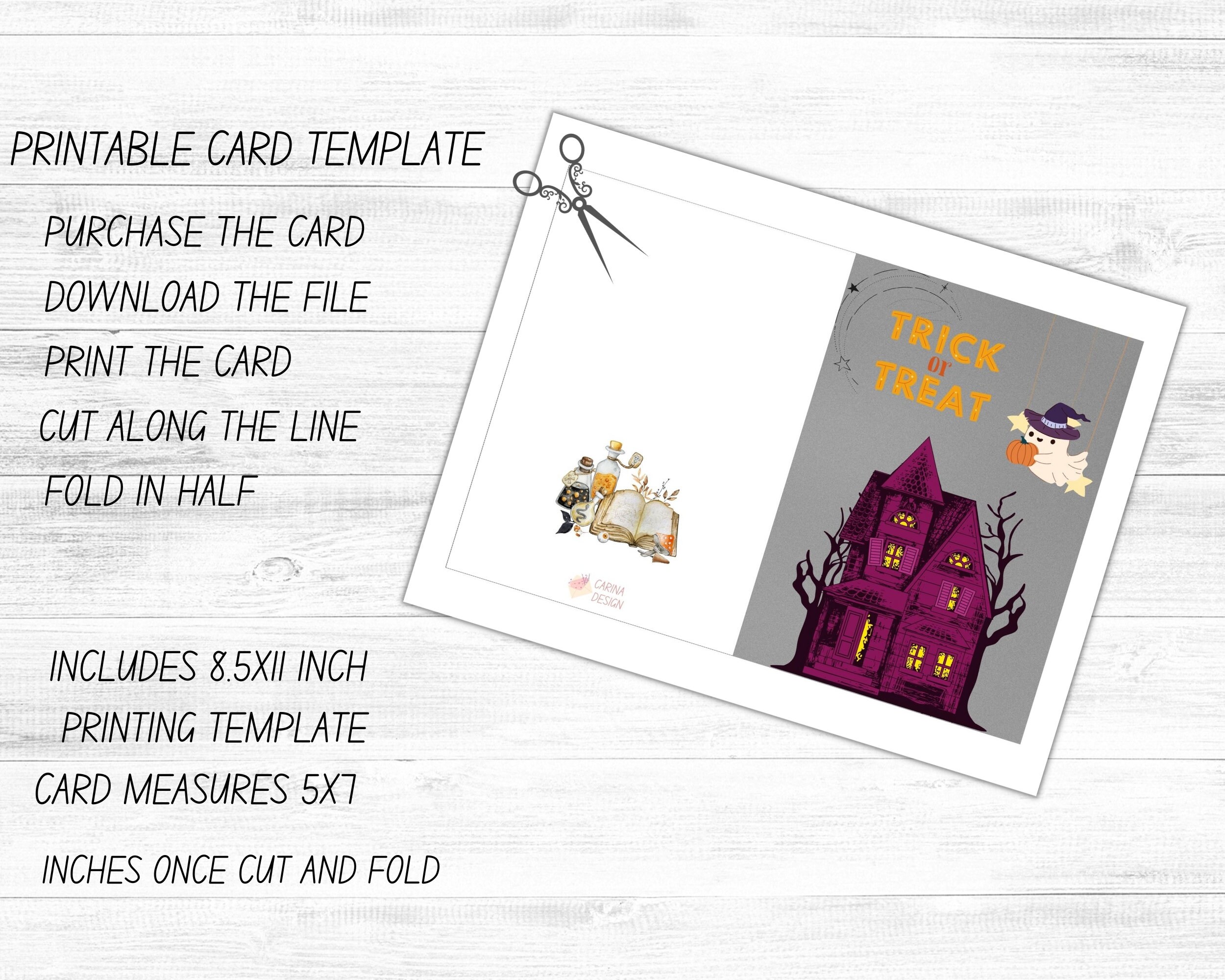 Halloween Printable Card Printable Happy Halloween Card - Etsy