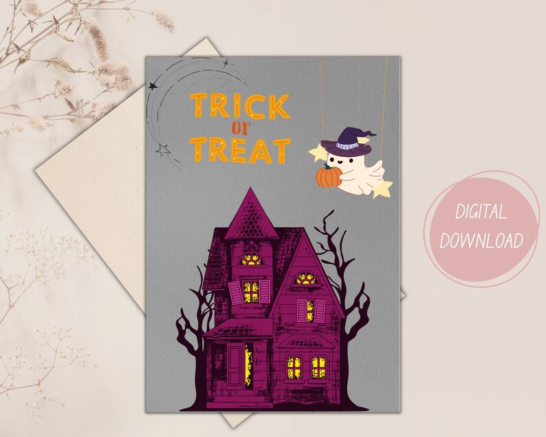 Halloween Printable Card Printable Happy Halloween Card - Etsy