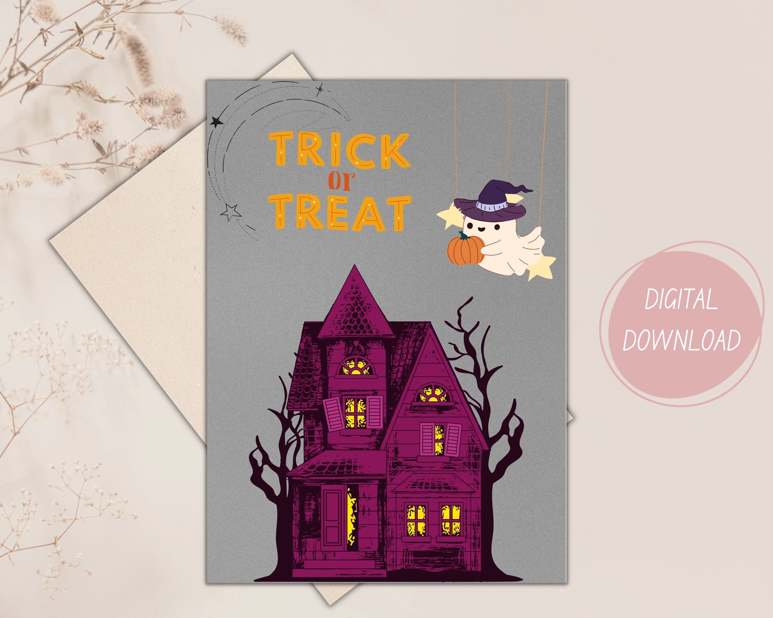 Halloween Printable Card Printable Happy Halloween Card - Etsy