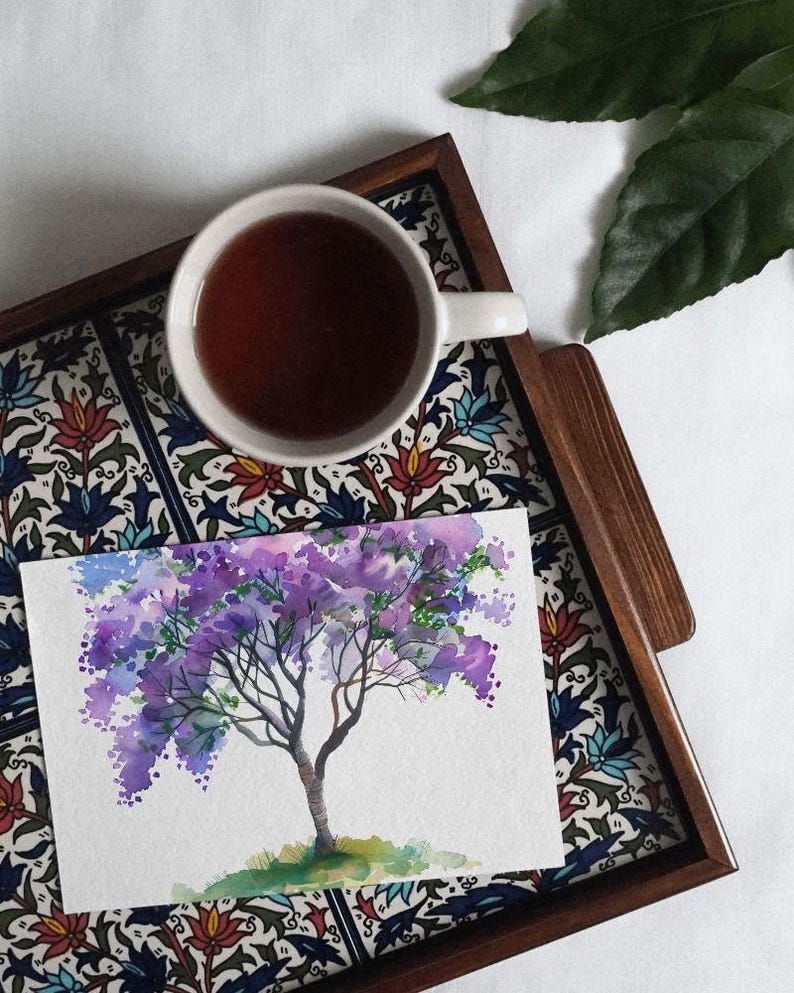 12 Jacaranda Trees | Watercolor PNG Clipart | Fairytale Purple Tree ...
