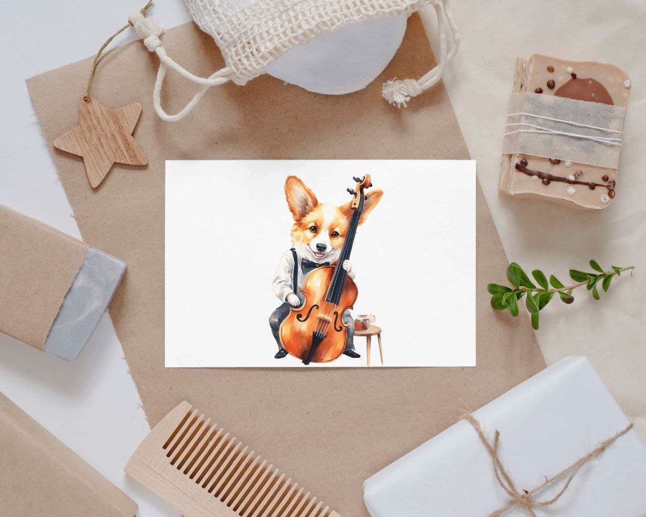 Jazz Animals| 12 PNG Clipart| Watercolor Animals Playing Double Bass ...