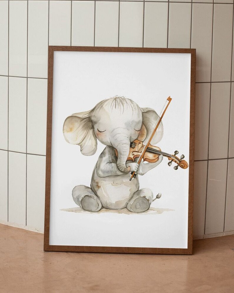 Violinist Animals | 12 Watercolor PNG Clipart |musician Bear,fox,lion ...