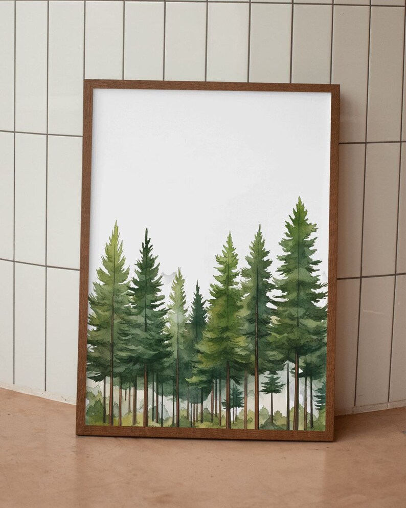 18 Pine Forest PNG | Watercolor Woodland Tree Clipart | Forest ...