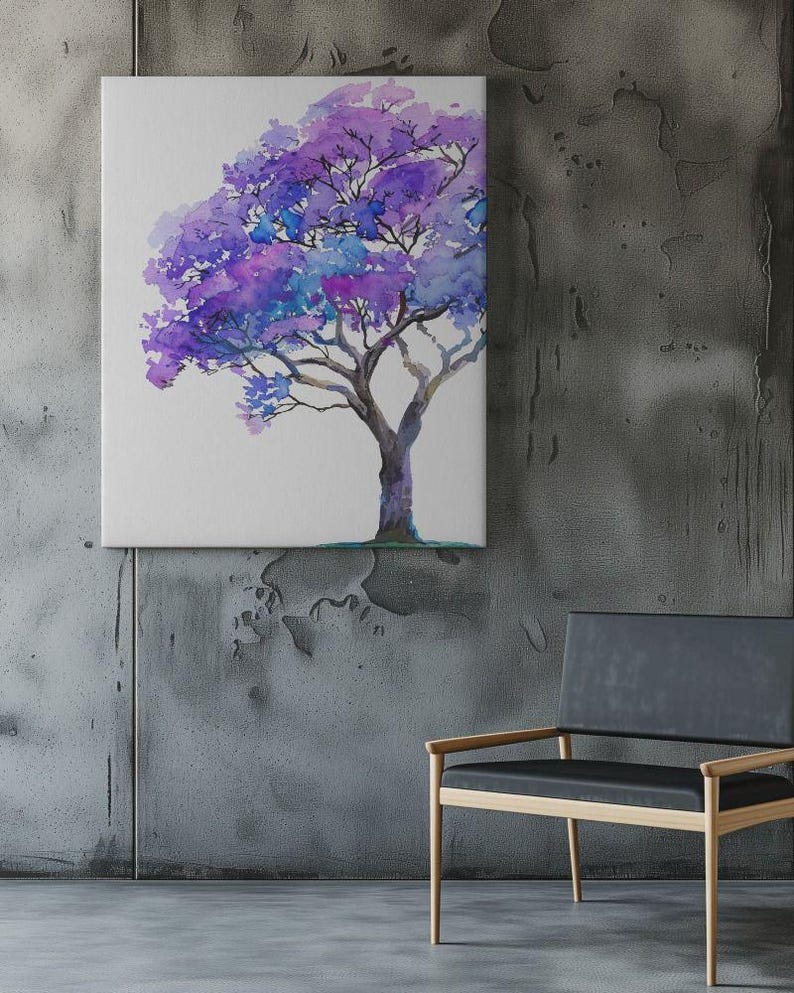 12 Jacaranda Trees | Watercolor PNG Clipart | Fairytale Purple Tree ...