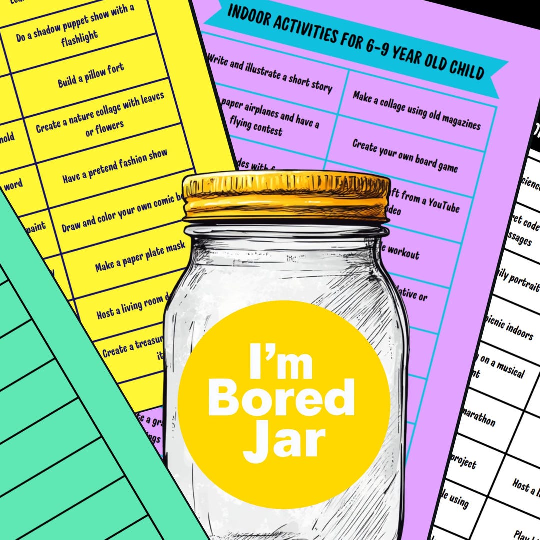 Indoor Activities for 6-9 Year Old Child | I'm Bored Jar | Printable ...